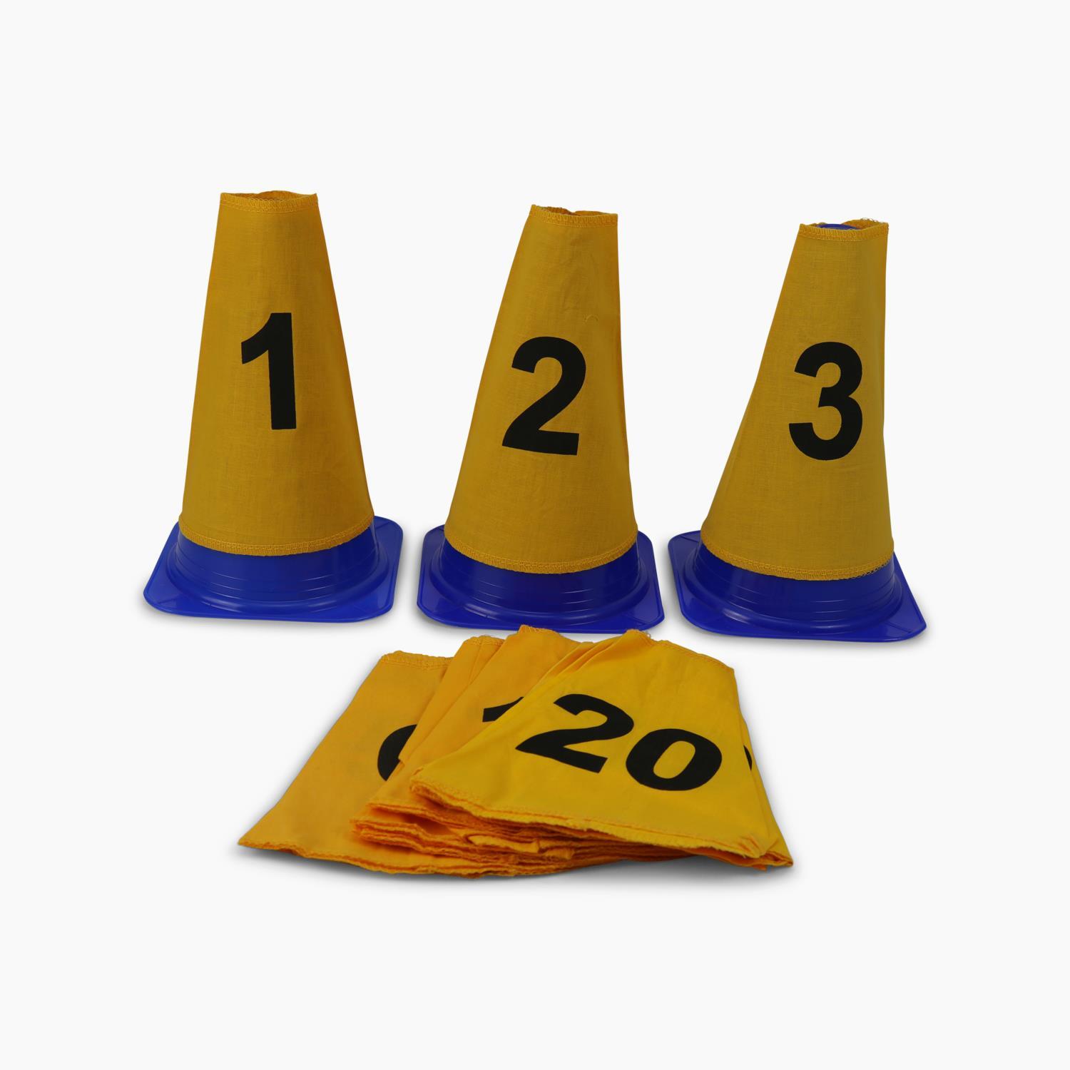 Cotton Number cone sleeves with printed numbers. Agility Cones – Splay ...
